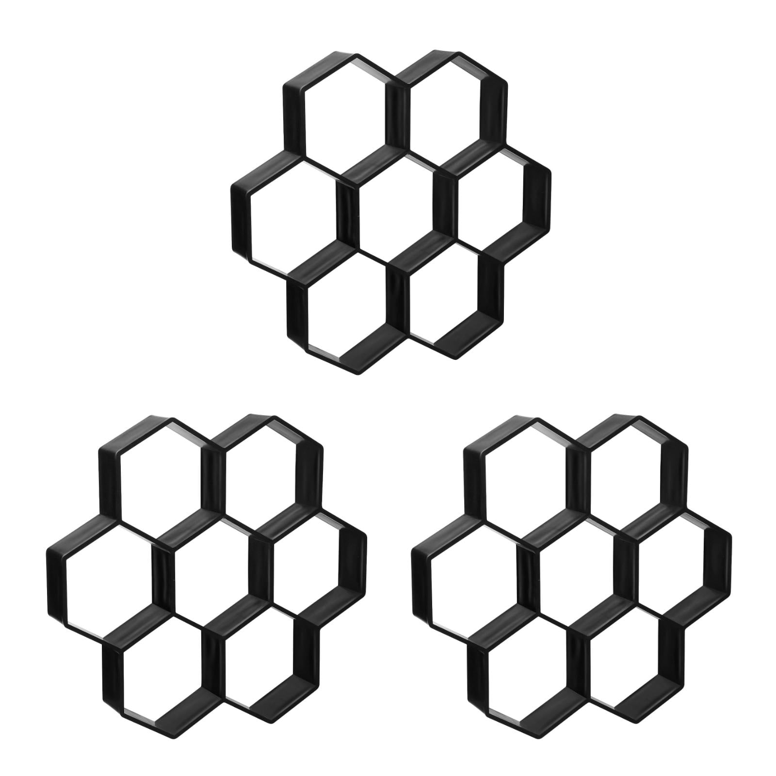 Garden Paving Mold, 3pcs Hexagon Brick Mold Plastic Cement Floor Tile ...