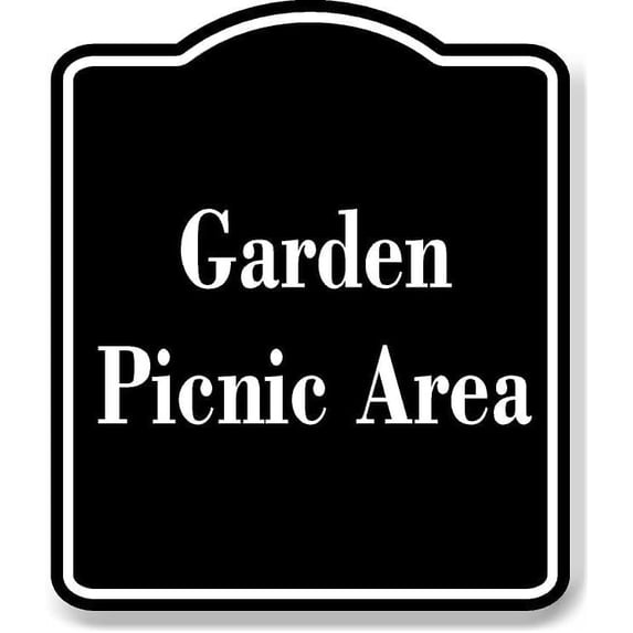 Garden Picnic Area BLACK Aluminum Composite Sign 8.5''x10'' - Walmart.com