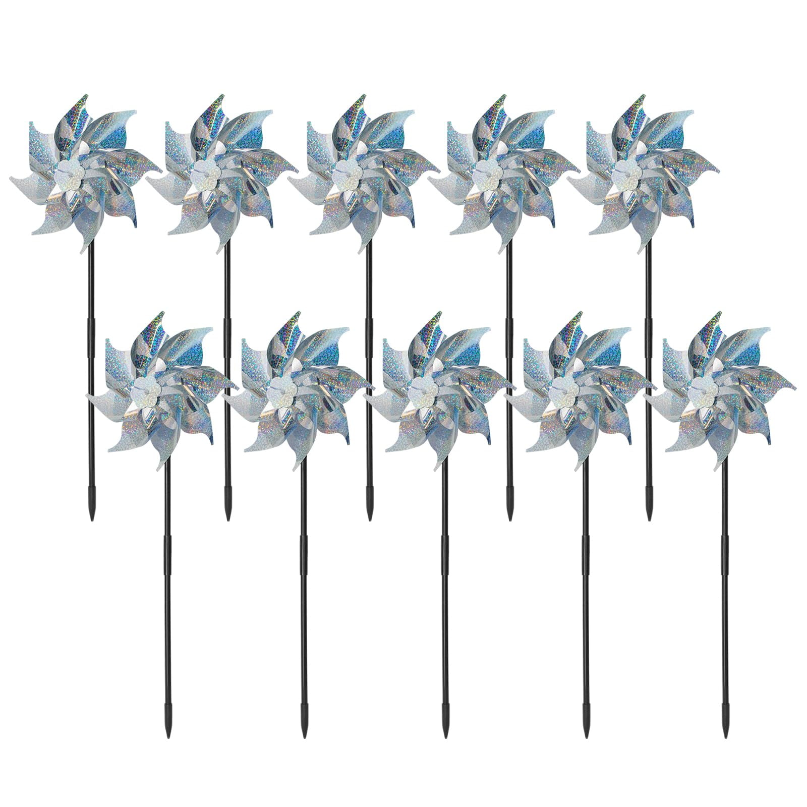 Garden Pinwheels 10pack,Reflective Pinwheels for Yard and Garden ...