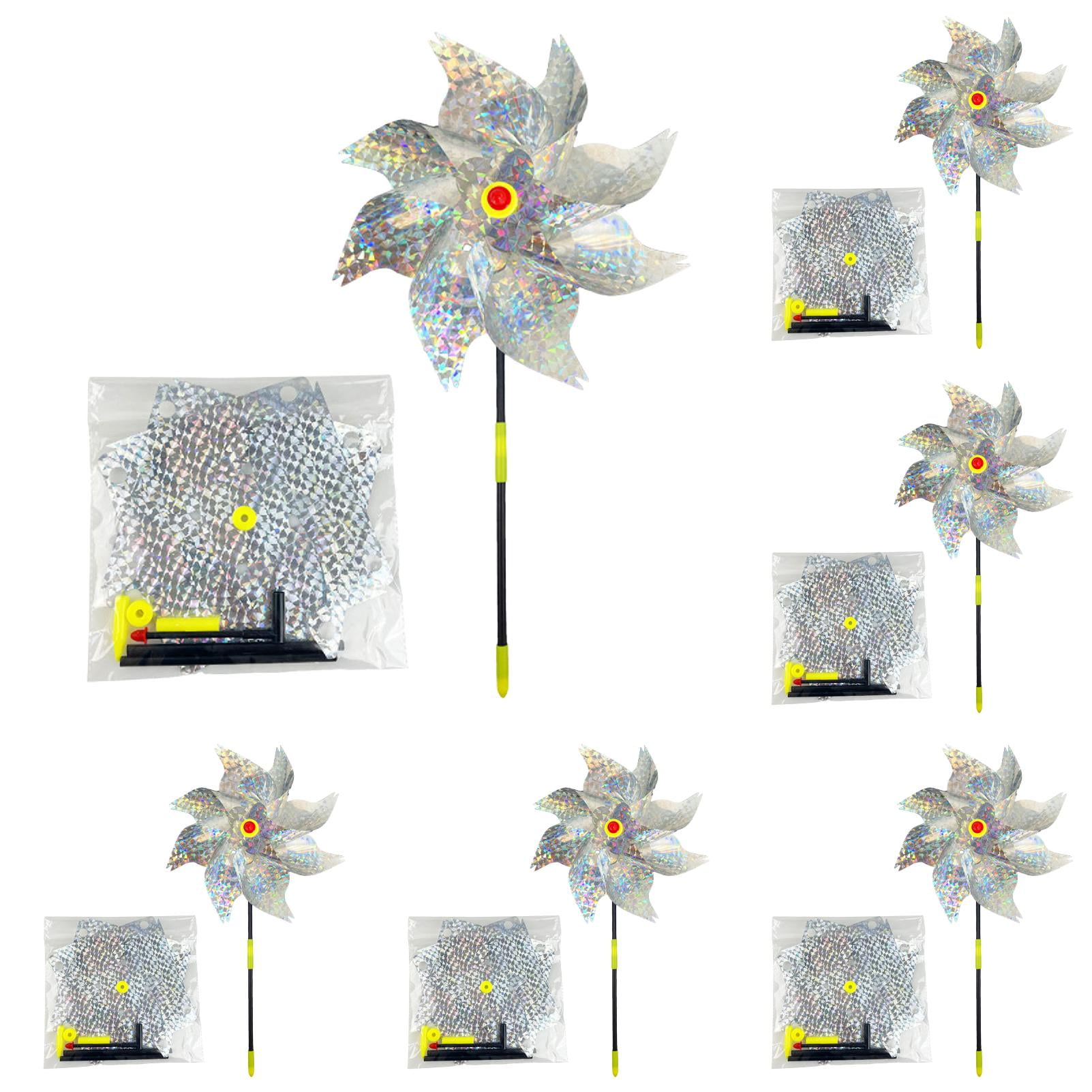 Garden Pinwheels 5pack,Reflective Pinwheels for Yard and Garden, Extra ...