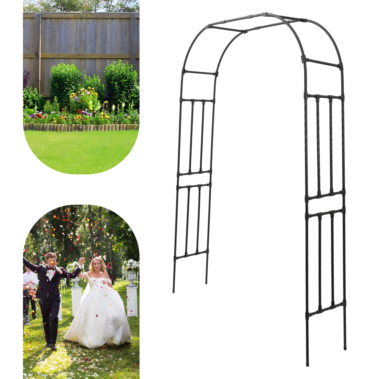 Garden Plant Climbing Arch Rack for Vegetables and Vines, PE-Coated ...