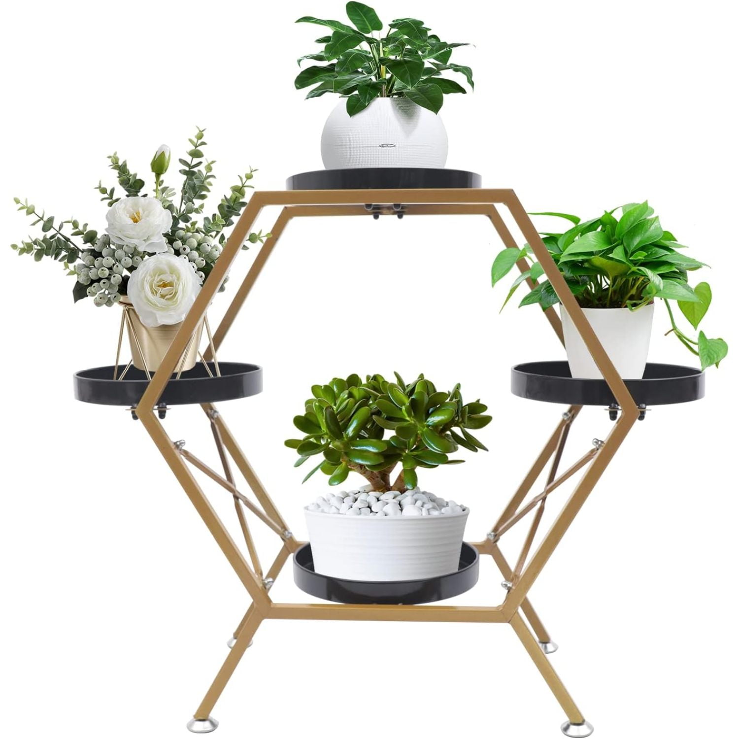 Garden Plant Stands,Metal Plant Shelf Stand Outdoor Multilayer Potted ...