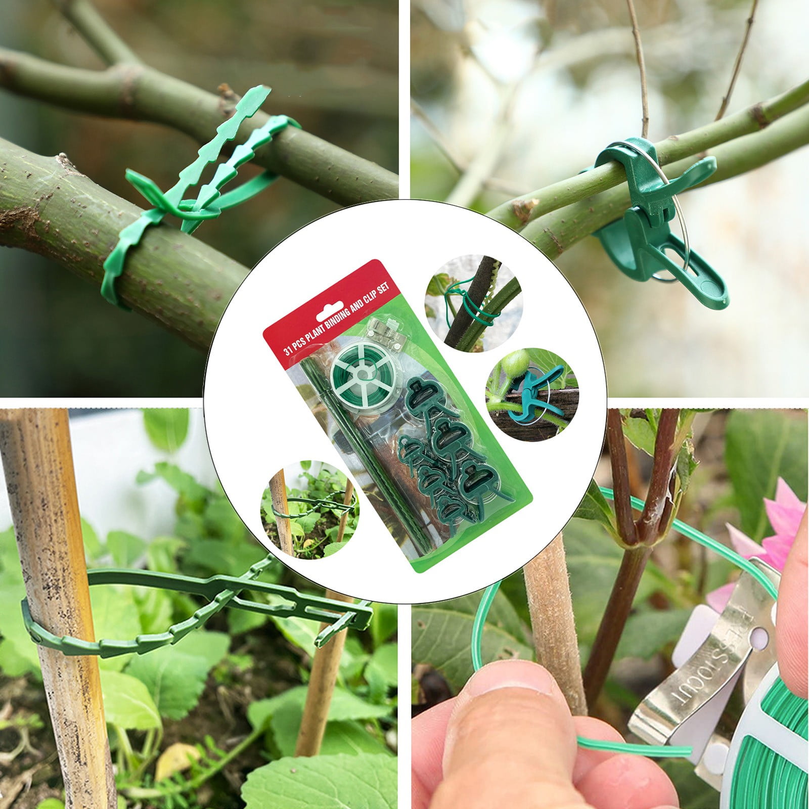Garden Plant Support Kit, 31-Piece Comprehensive Tool Set, Vine Clips ...
