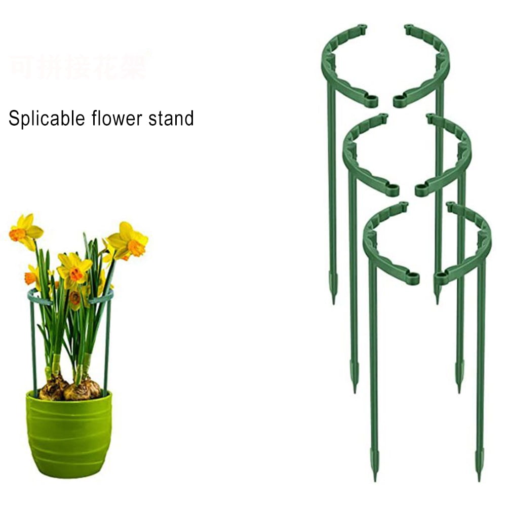 Garden Plant Support Stake Plastic Half Round Plant Support Ring Plant ...