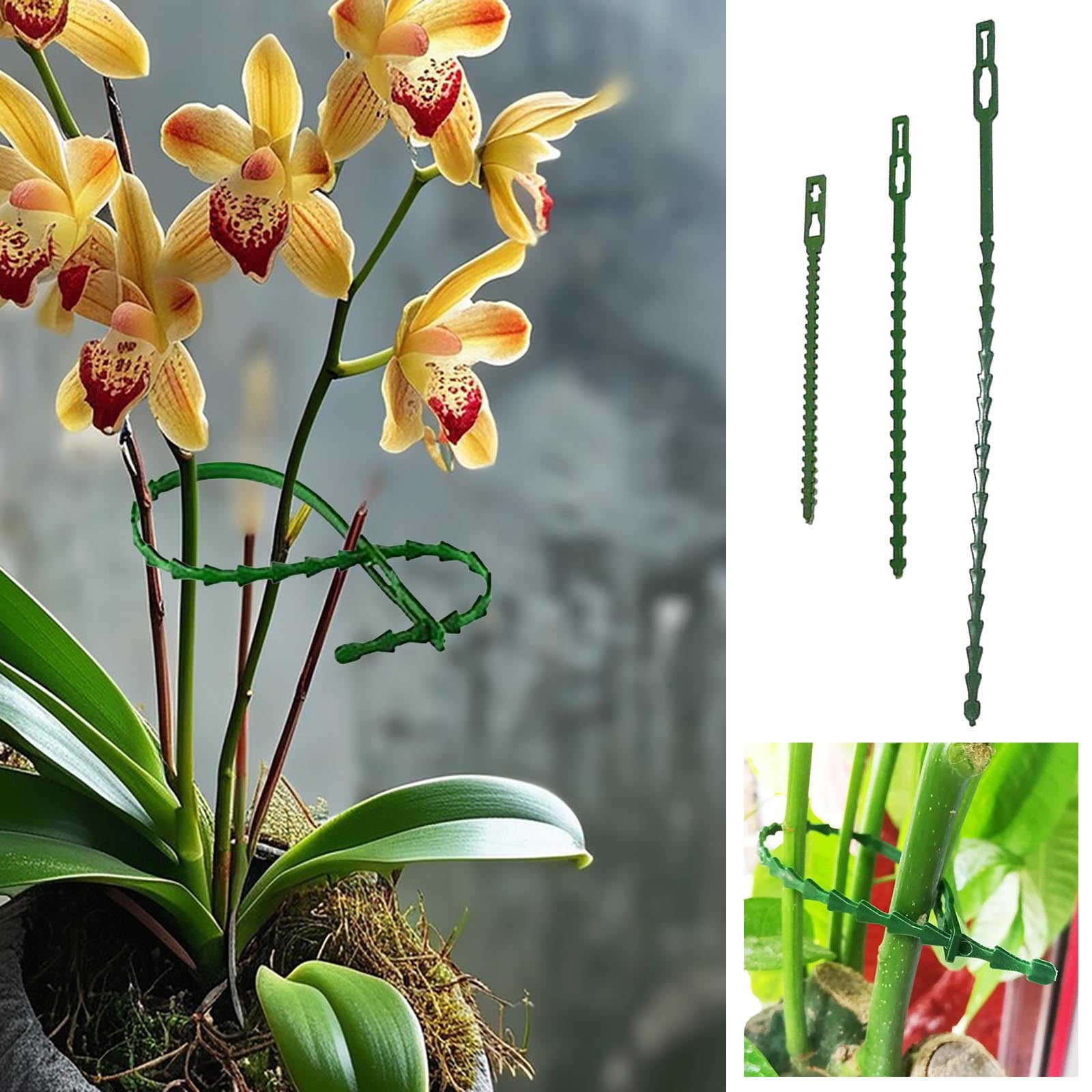 Garden Plant Ties | 100PC Adjustable Fishbone Twist Kink Ties for Vines ...