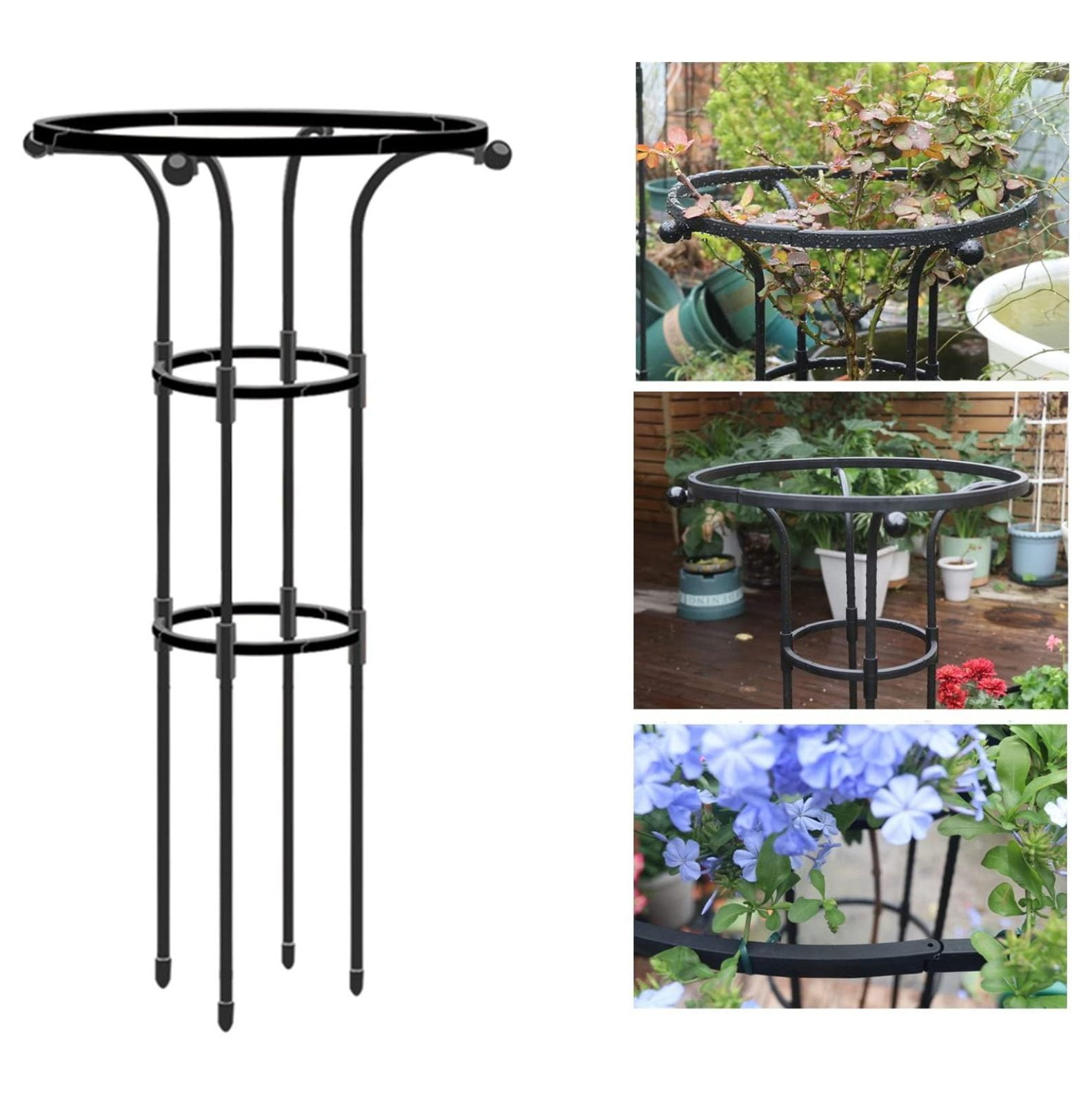Garden Plant Trellis 3ft Tall Rustproof Tower Support Cages Trellis for ...