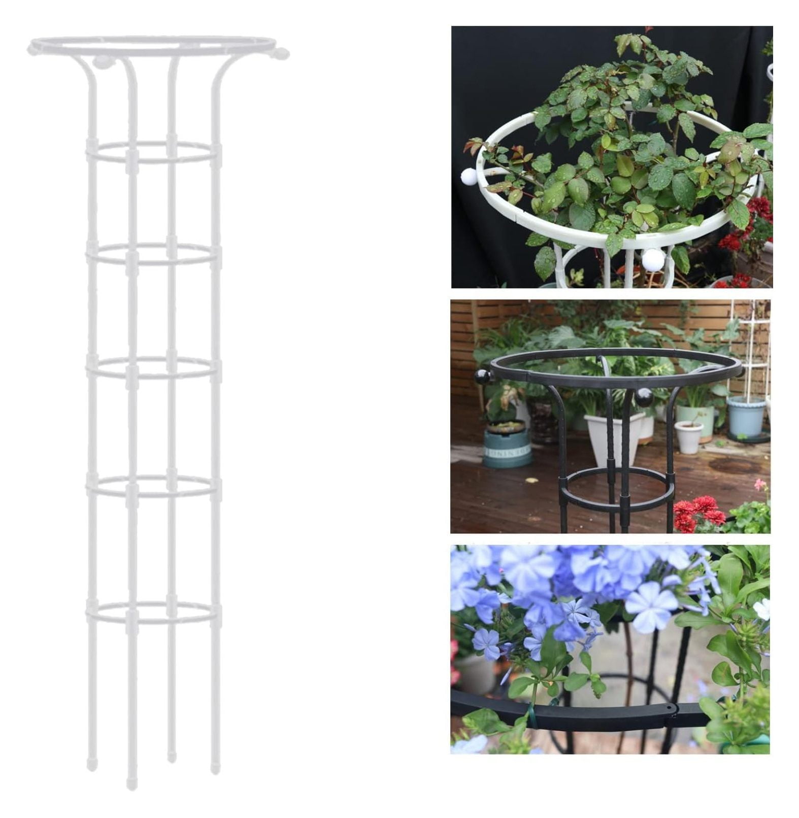 Garden Plant Trellis 6ft Tall Rustproof Tower Support Cages Trellis for ...
