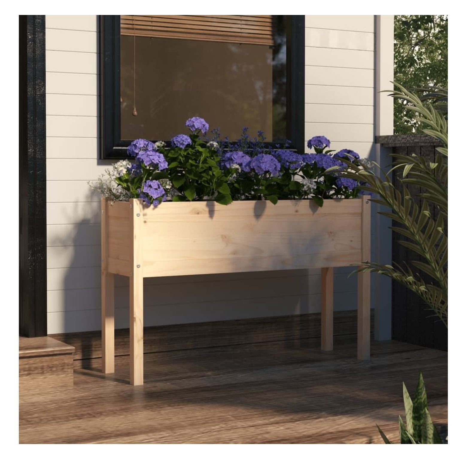 Garden Planter 43.3"x12.2"x27.6" Solid Wood Pine Brown - Walmart.com
