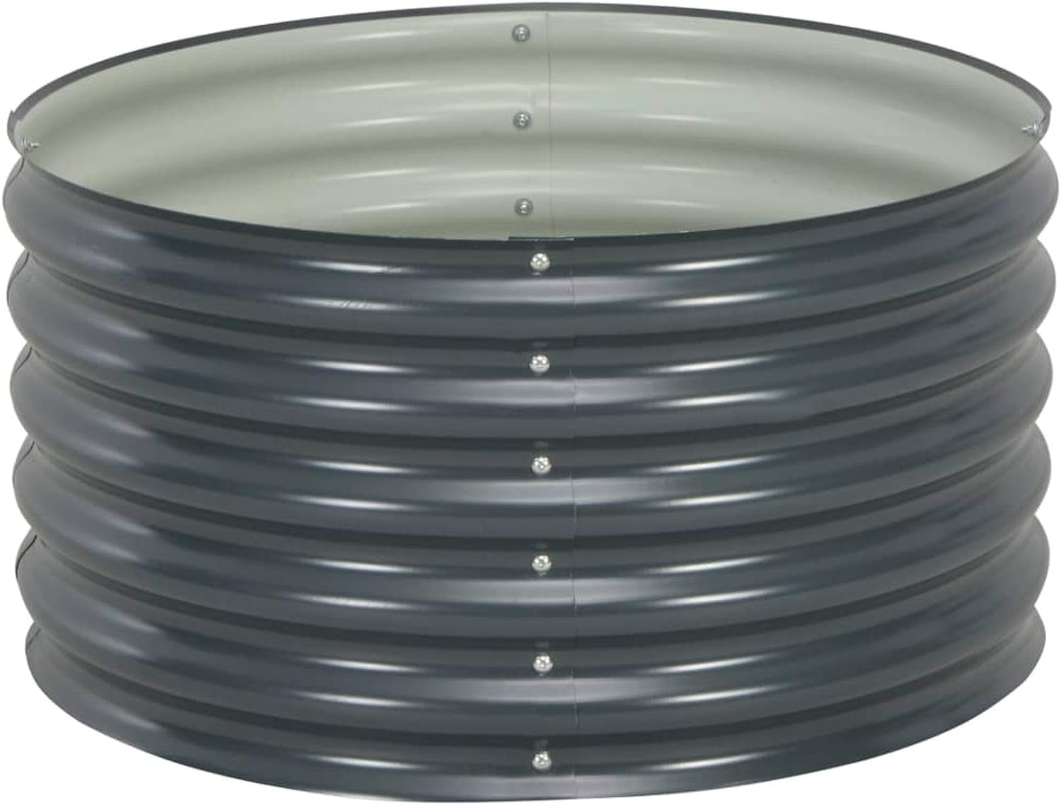 Garden Planter Raised Bed Galvanized Steel Patio Round Flower Plant ...