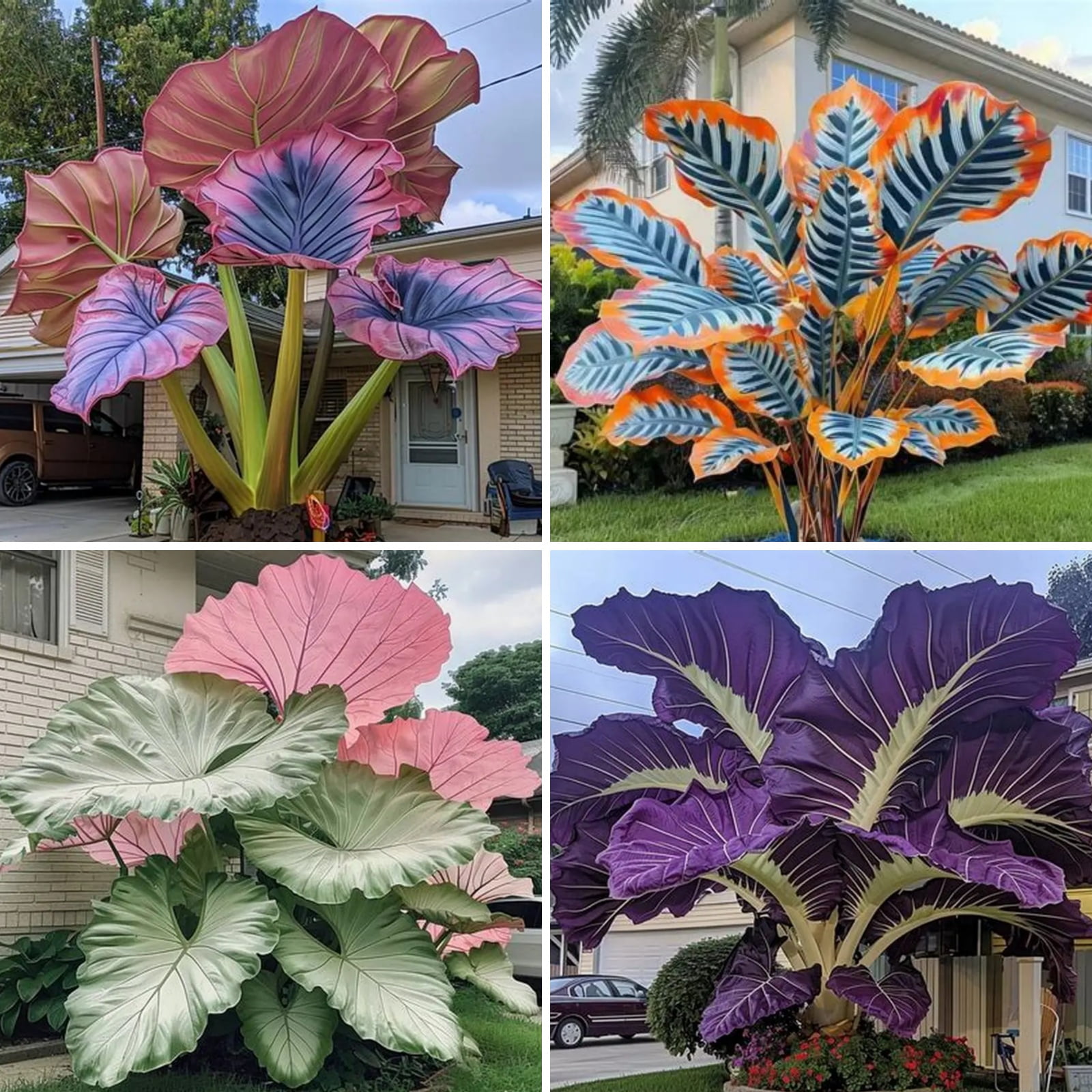 Garden Planting Ornaments- [Elephant Ear Plant Mix for Planting ...