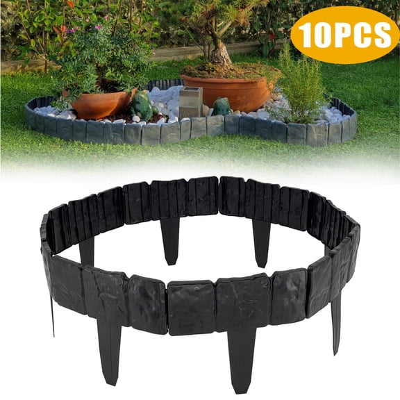 Expert Gardener Faux Stone No-Dig Landscape Edging, 10-ft., Plastic ...