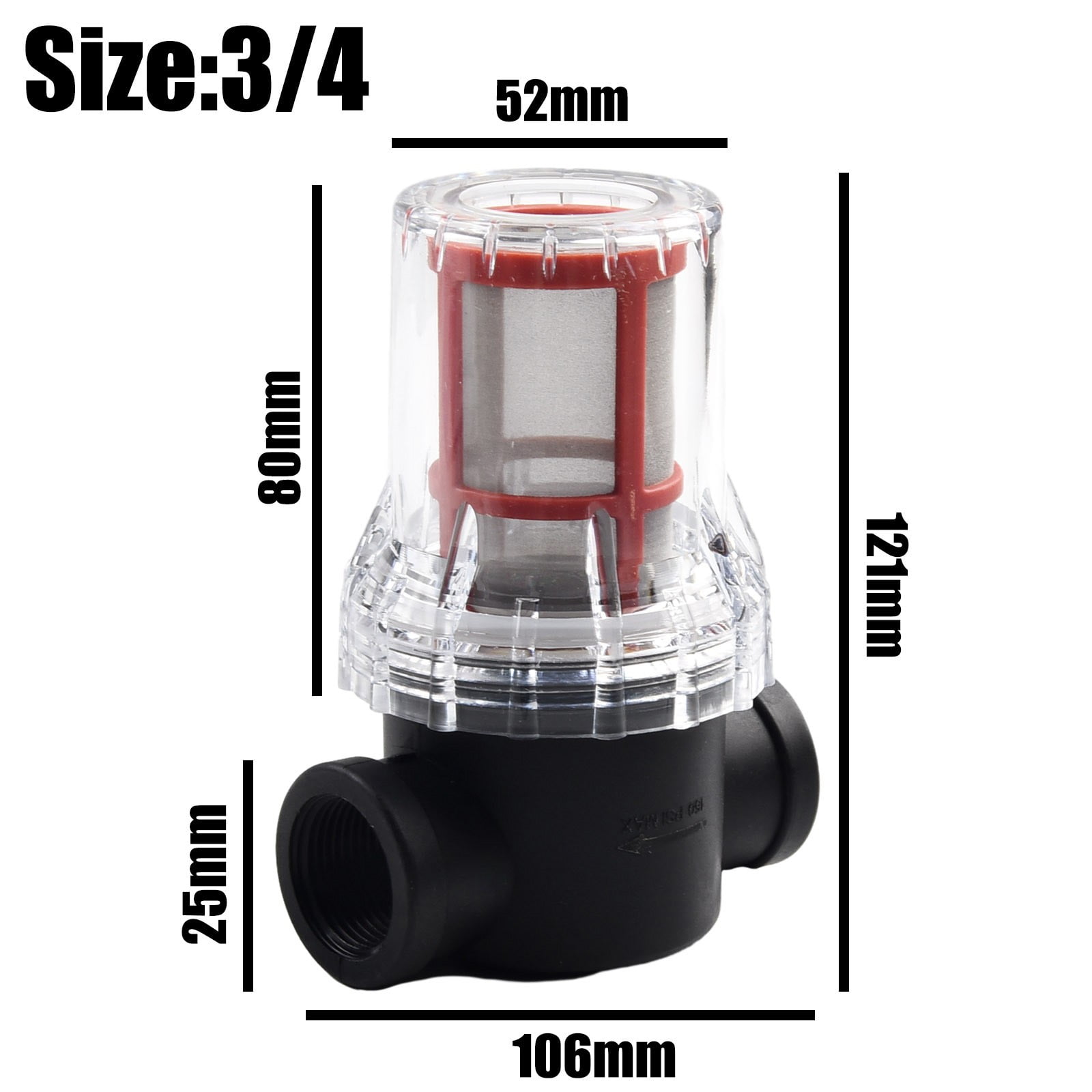 Garden Pond Inline Mesh Strainer Water Pump Filter Irrigation High Flow ...