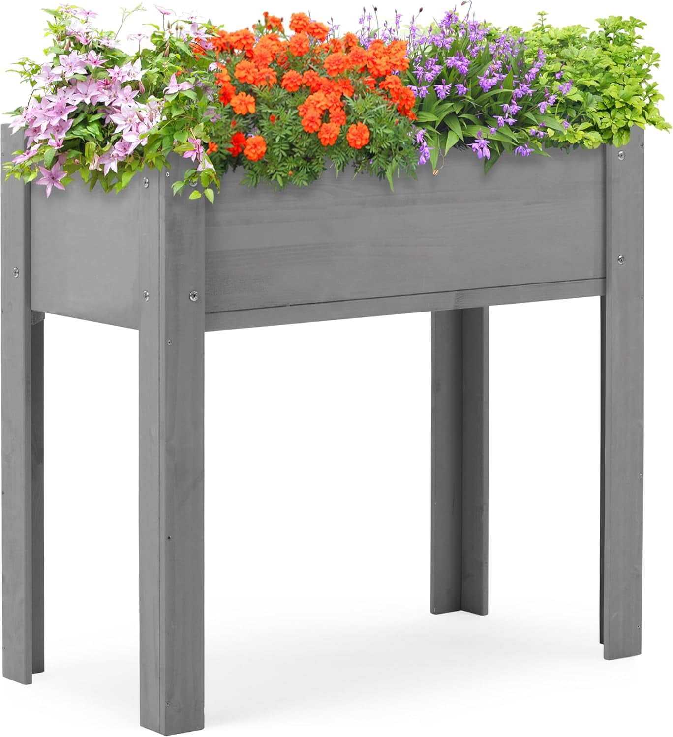 Garden Pots 31x31x16 inch Raised Garden Bed with Legs, Elevated Wooden ...