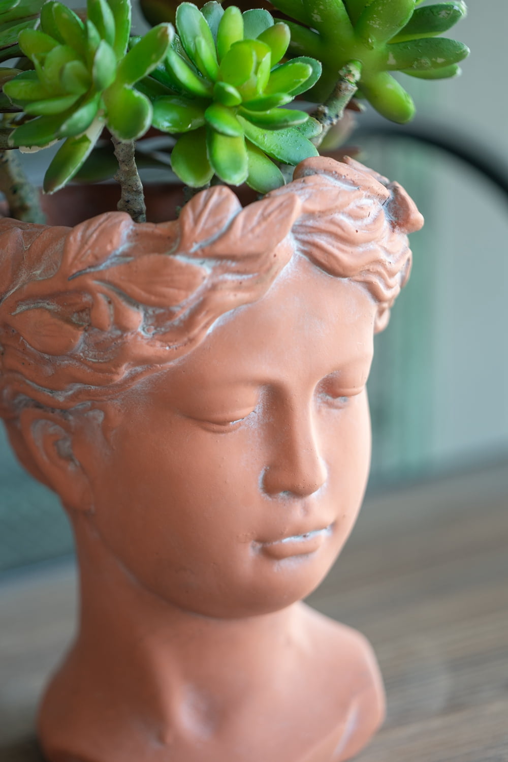 Garden Pots, D6x9" Visage Head Bust Planter, Brown, Outdoor Planters ...