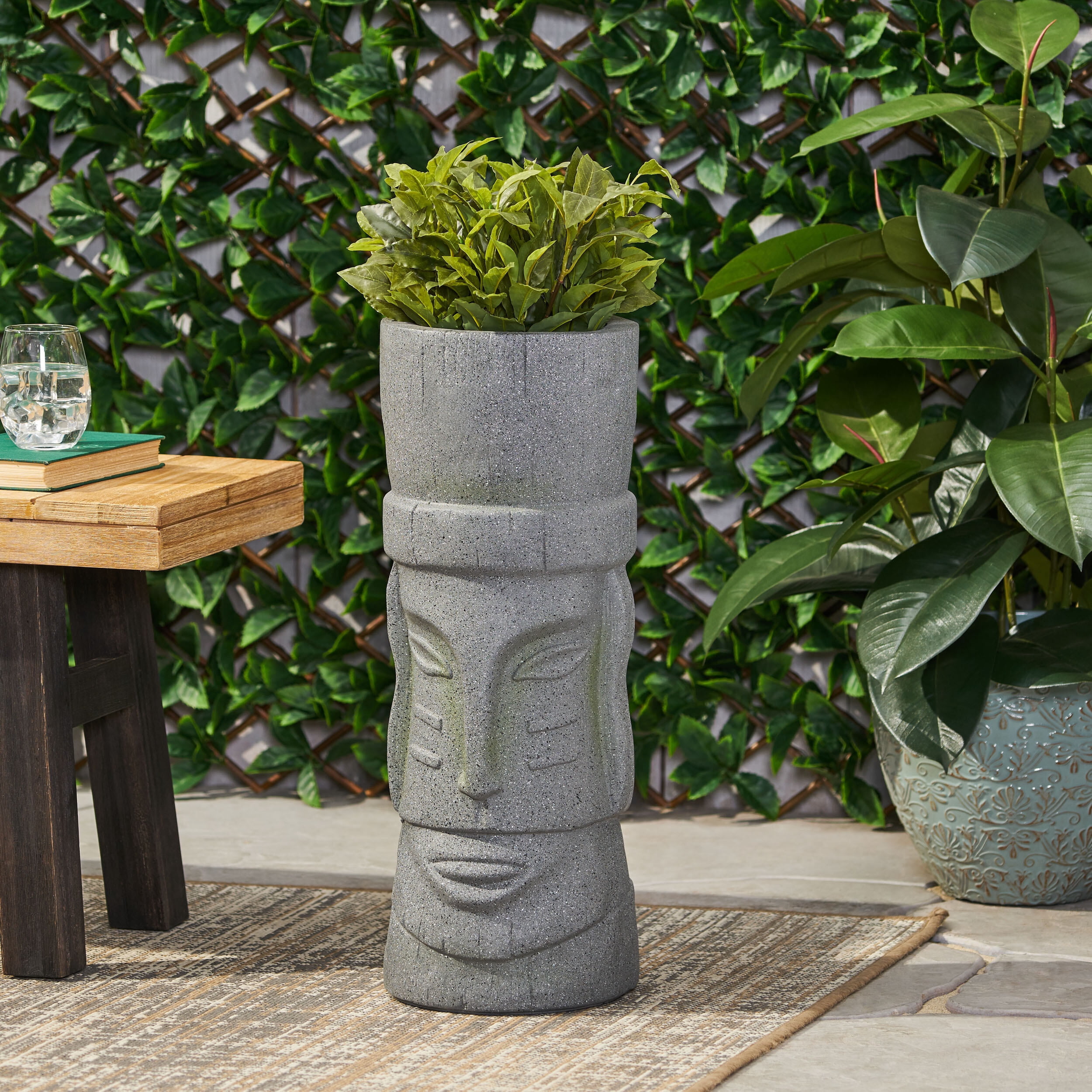 Garden Pots, FLOWER PLANTER, Stone Gray Planters For Outdoor Plants ...