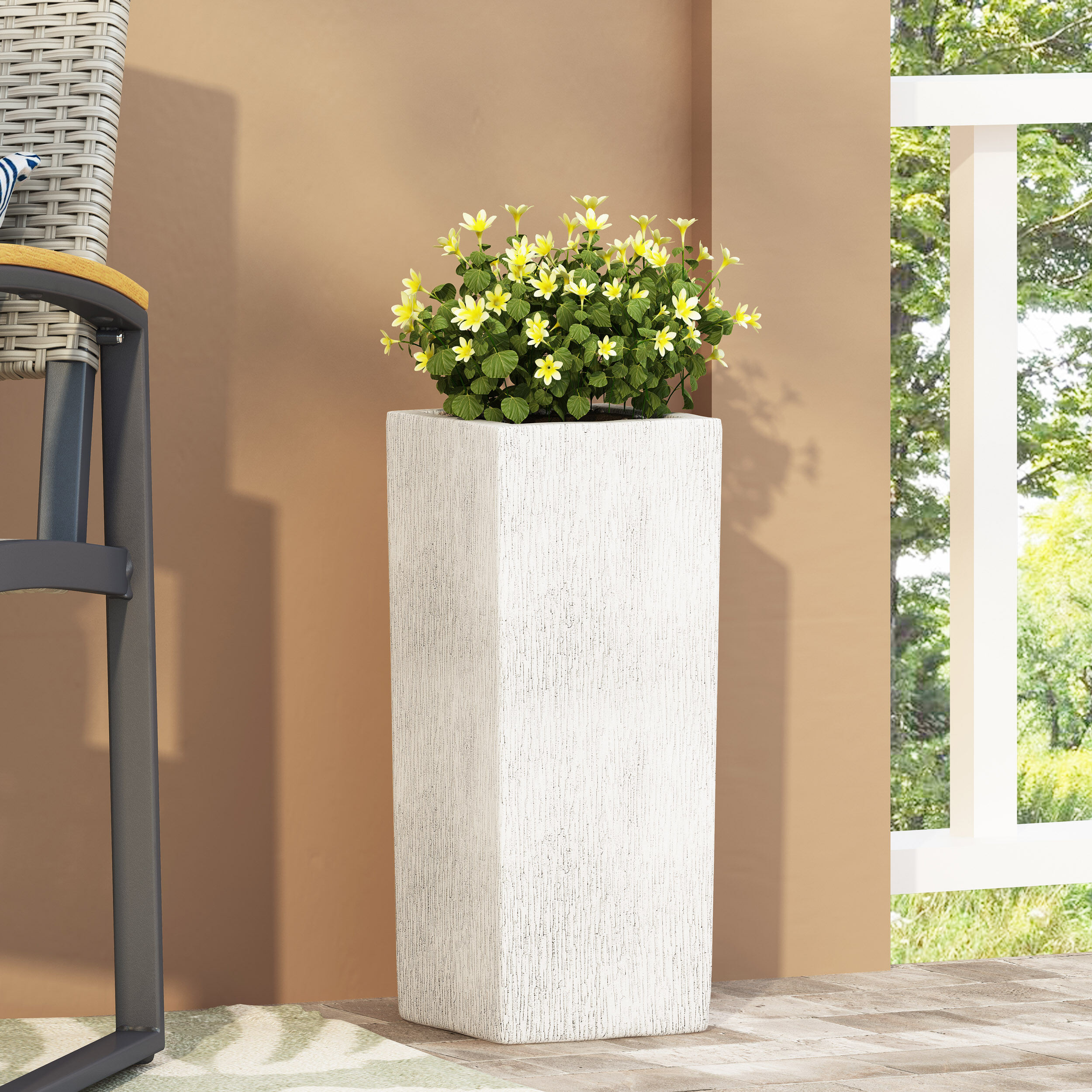 Garden Pots, MGO PLANTER, Antique White Outdoor Garden Planters ...