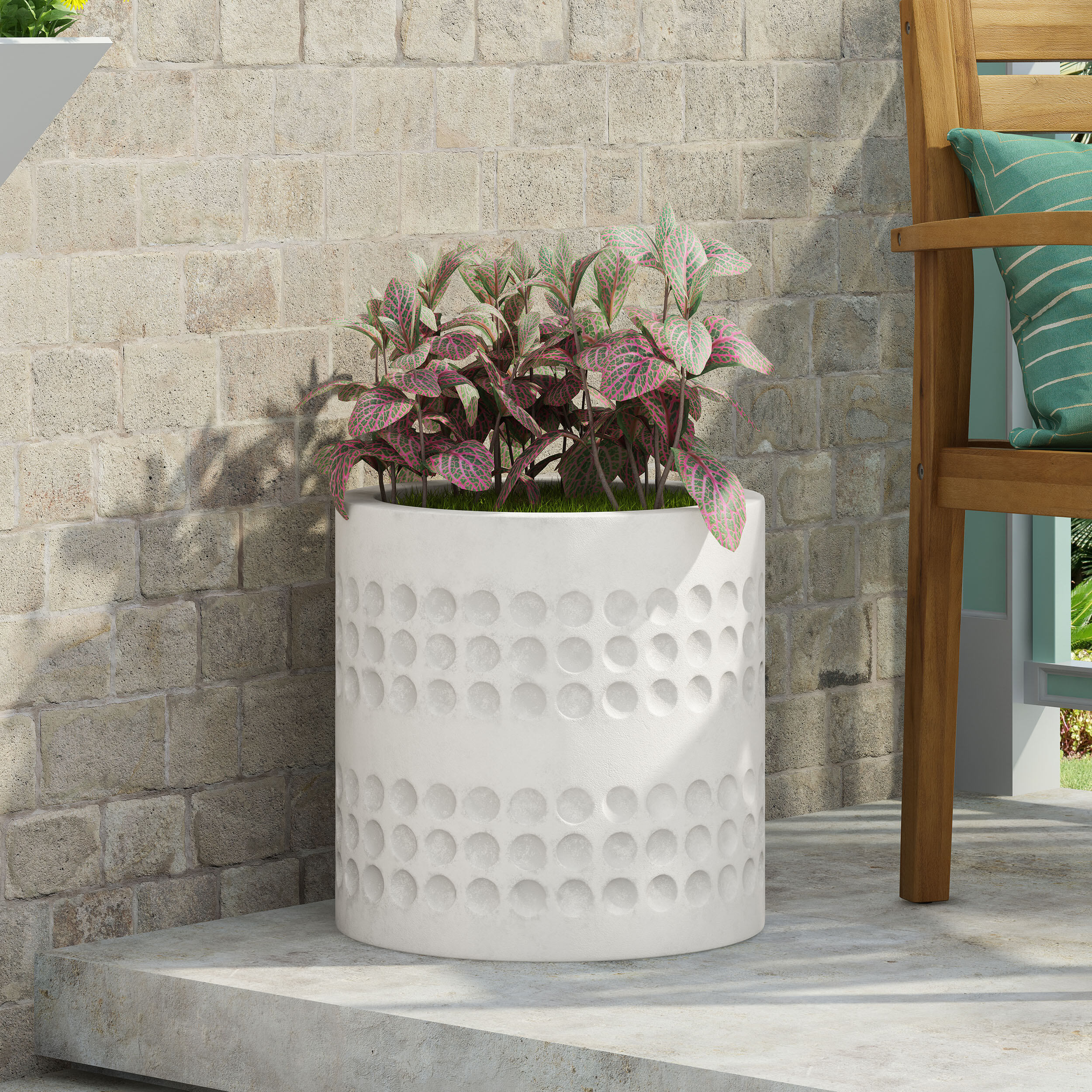 Garden Pots, MGO PLANTER, Antique White Planters For Outdoor Plants ...