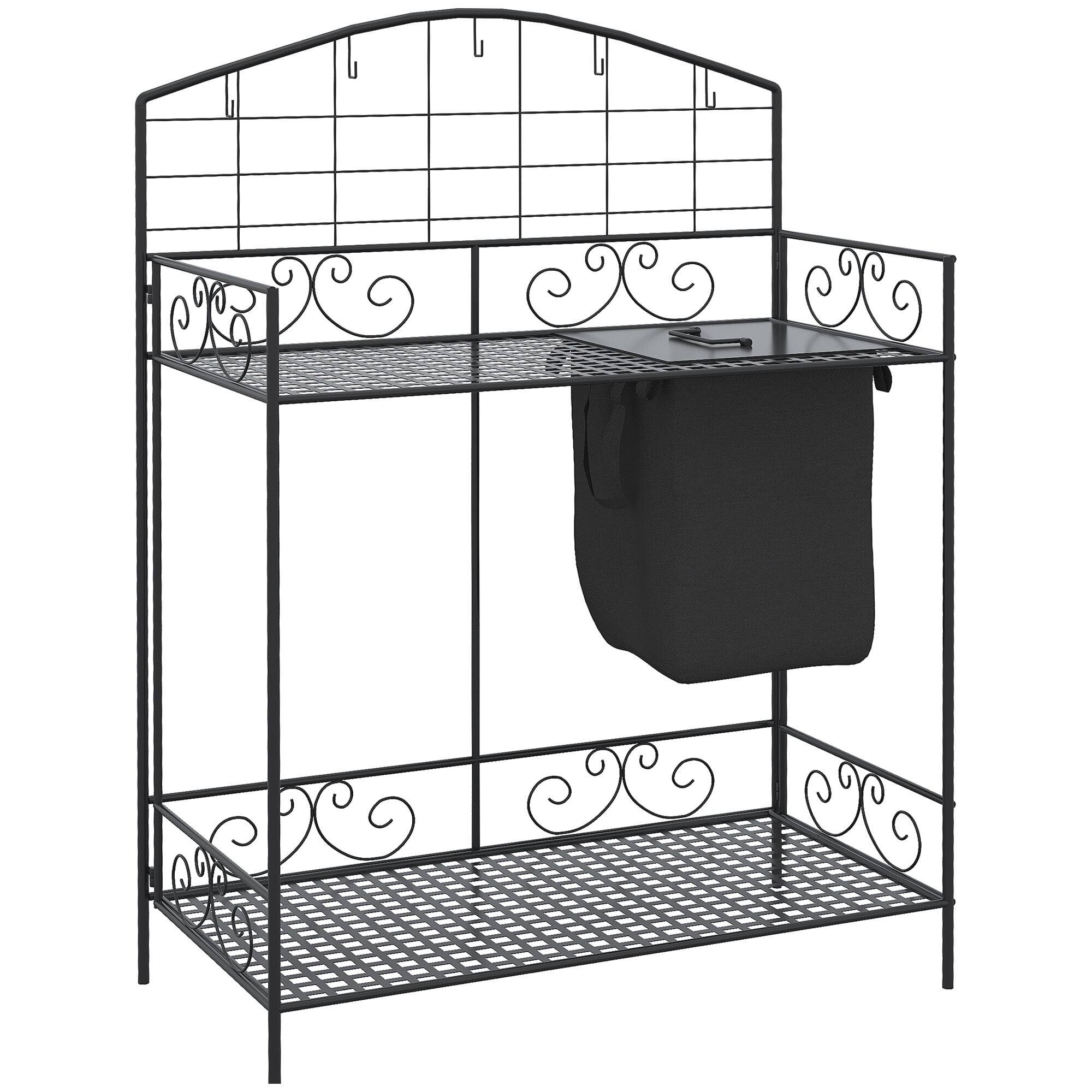 Garden Pots Outsunny Folding Potting Bench Table, Metal Garden ...