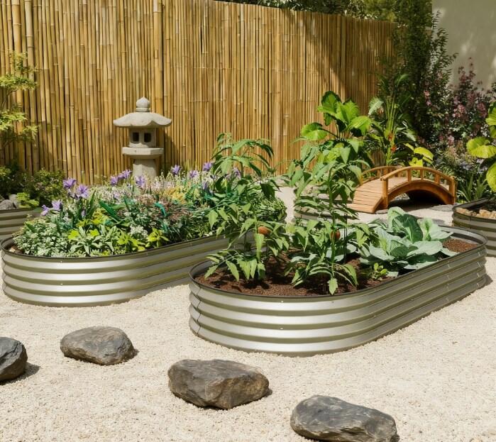 Garden Pots Raised Garden Bed Set,Raised Beds for Gardening with Metal ...
