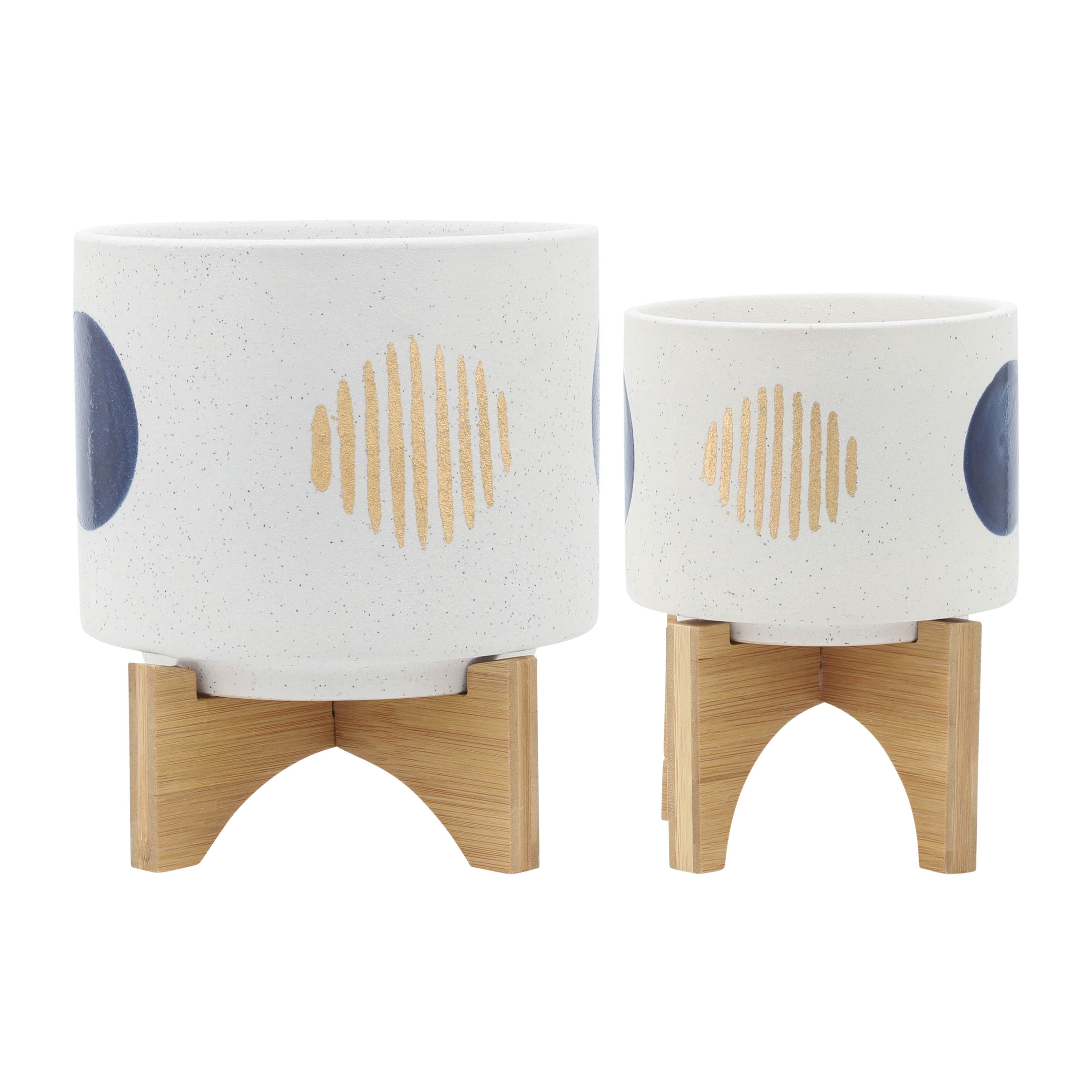 Garden Pots, S/2 5/8" FUNKY PLANTER W/ STAND, WHITE, White Planters For ...
