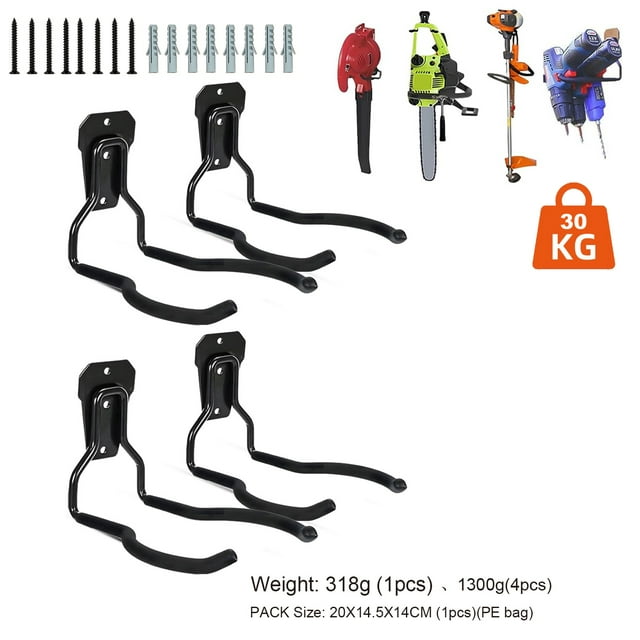 Garden Power Tool Hanger, 2 Pcs Metal Weed Eater Rack, String Trimmer ...