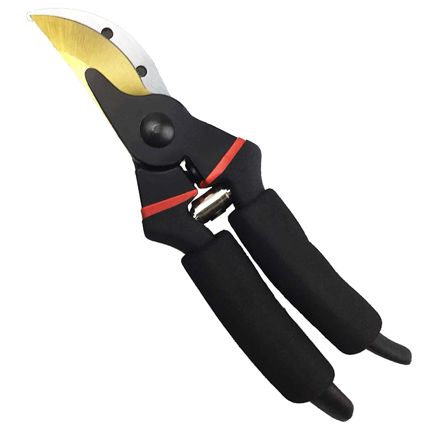 Garden Pruning Shears Steel and Titanium Straight Blade Flower Scissors ...