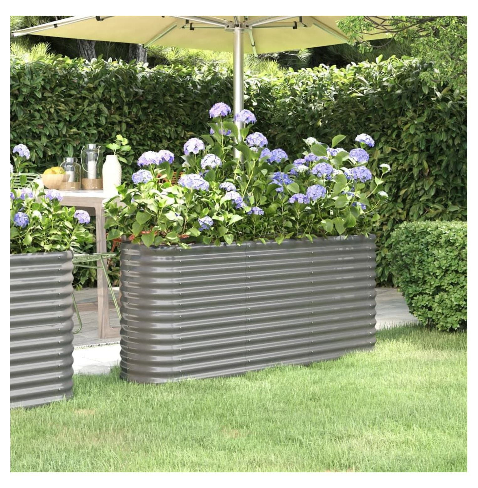 Garden Raised Bed Powder-coated Steel 59.8"x15.7"x26.8" Gray - Walmart.com
