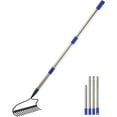 Garden Rake, 14 Metal Tines Heavy Duty Bow Rake with 6FT Adjustable ...