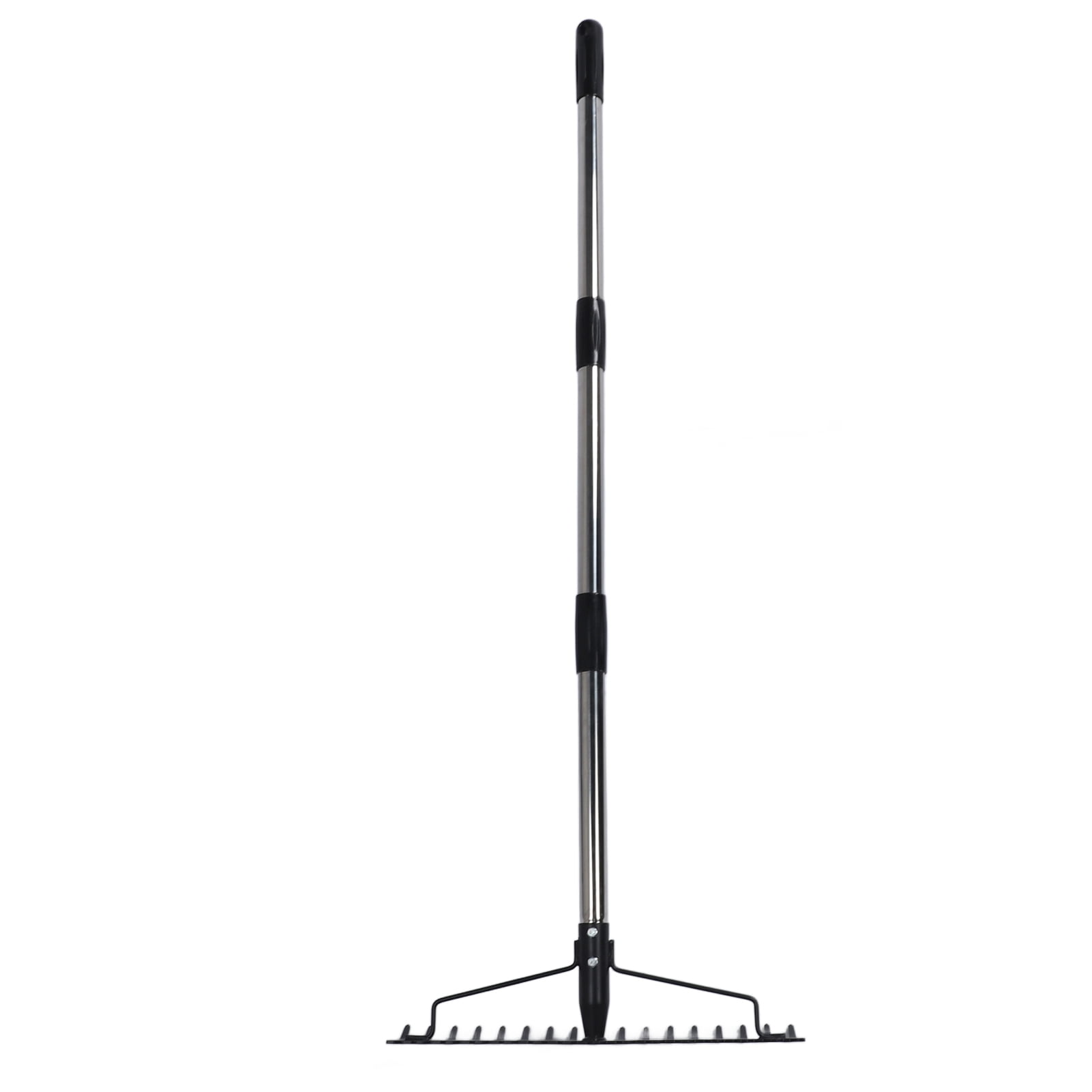 Garden Rake 17 Tines Multifunctional Adjustable Detachable Metal Head ...