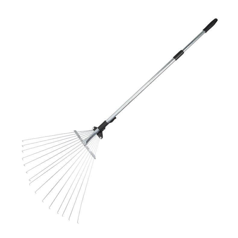 Garden Rake, Adjustable Leaf Rake, Lawn Rake for Cleaning Plants, Lawn ...