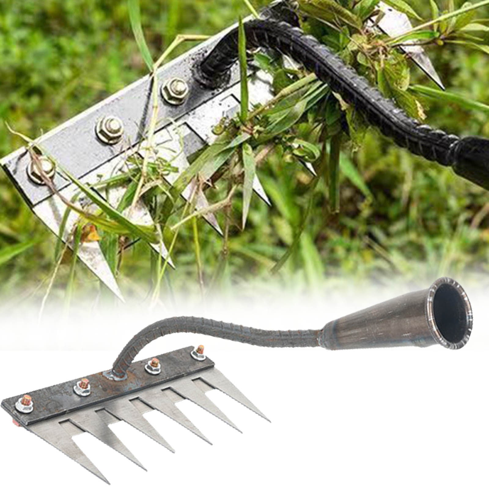 Garden Rake, Gardening Tools Heavy Duty Rake with 5 Metal Tines,Sharp ...