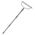 Garden Rake Heavy Duty Bow Rake with 60" Stainless Steel Handle Metal ...