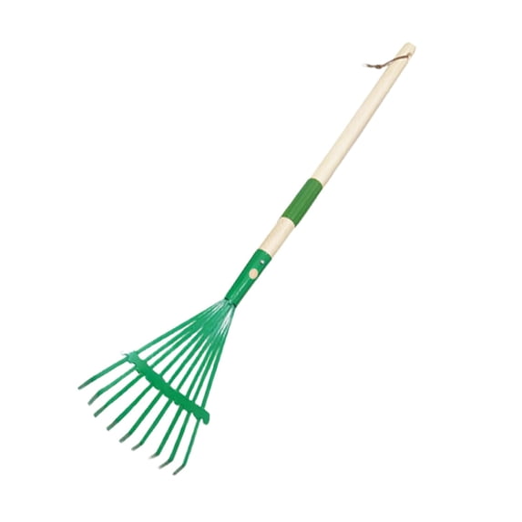 Garden Rake Leaf Set Agricultural Tool for Hay Raking Wooden Handle 9 ...