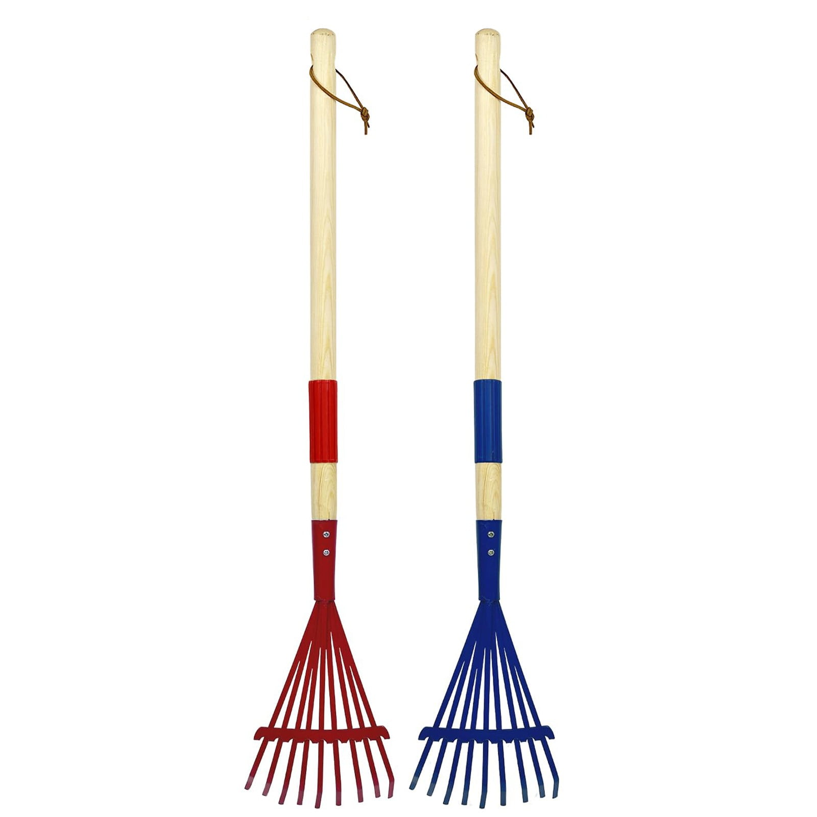 erfcxs Garden Rake and Leaf Tool Set with Sturdy Wooden Handle for ...
