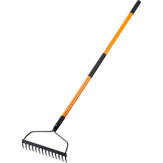 Garden Rake for Gardening, Heavy Duty Garden Rake for Lawns, 14 Tines ...