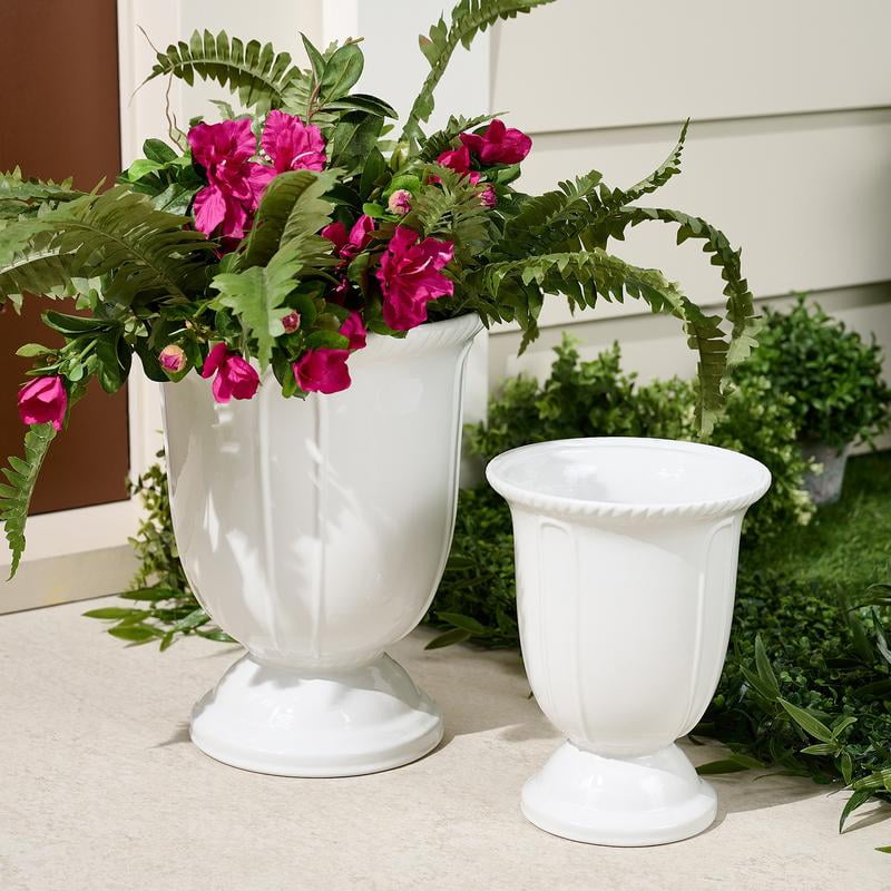 Garden Reflections S/2 Staggered Height Ceramic Urn Planters - Walmart.com