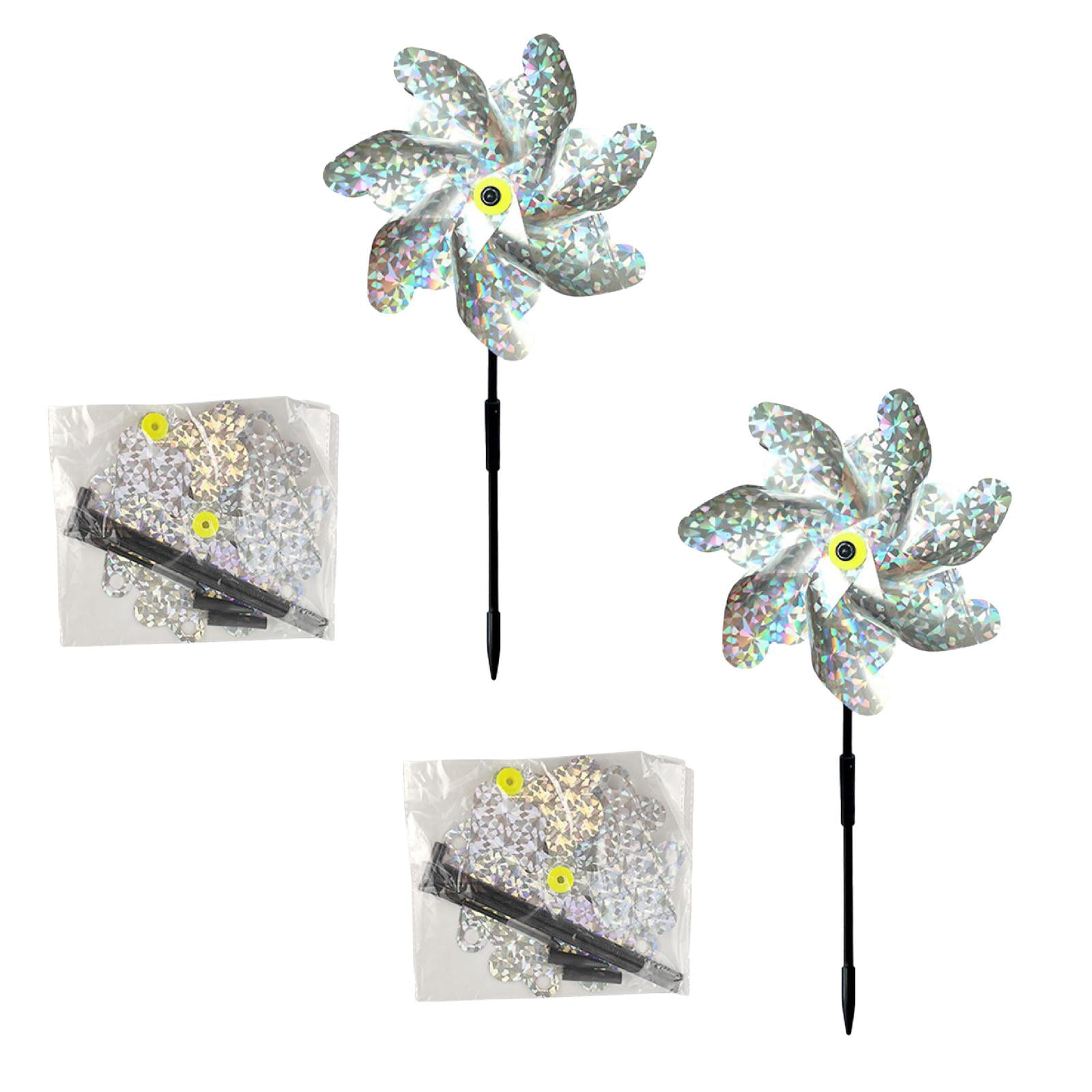 Garden Reflective Pin Wheel with Stakes, Sparkly Colorful Windmill for ...