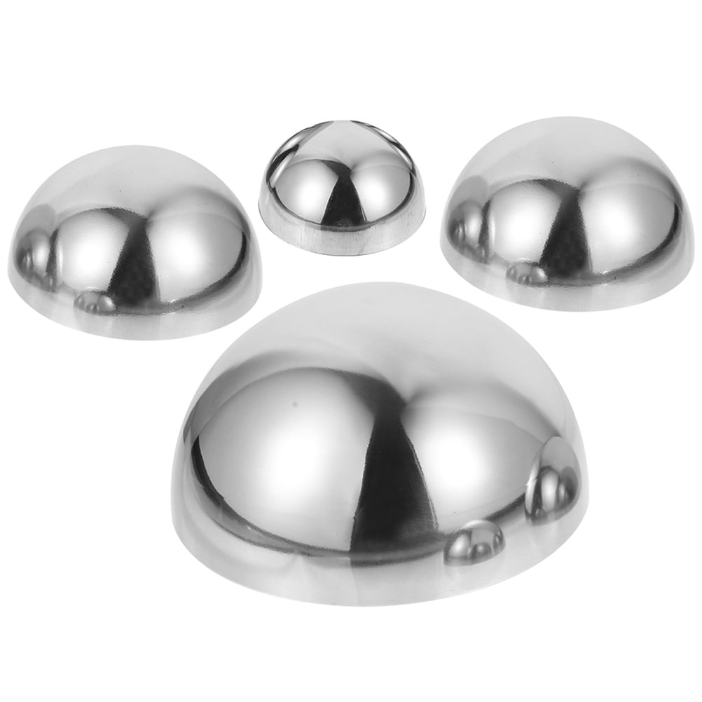 MEIBUTYUP 4Pcs Stainless Steel Garden Reflection Balls Silver Mirror ...