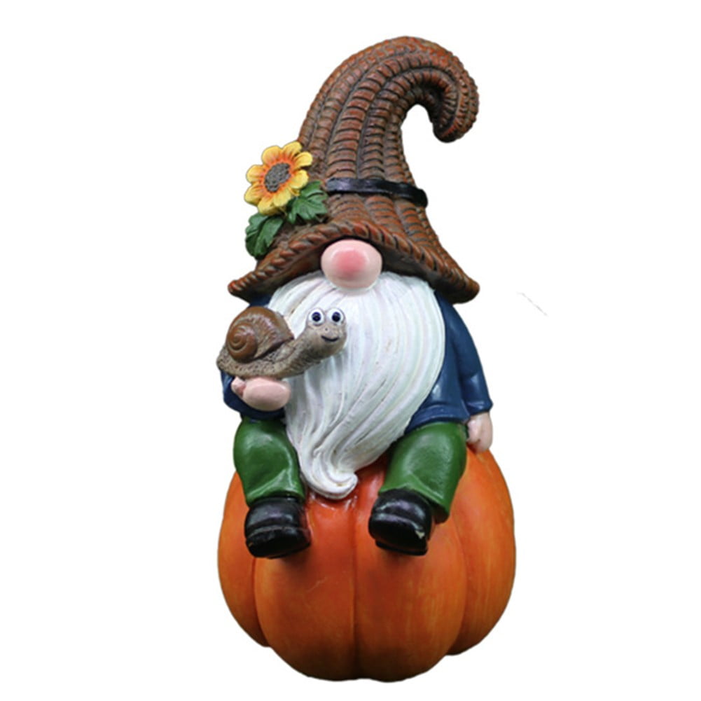Garden Resin Dwarf Pumpkin Statue Harvest Festival Halloween Decor ...