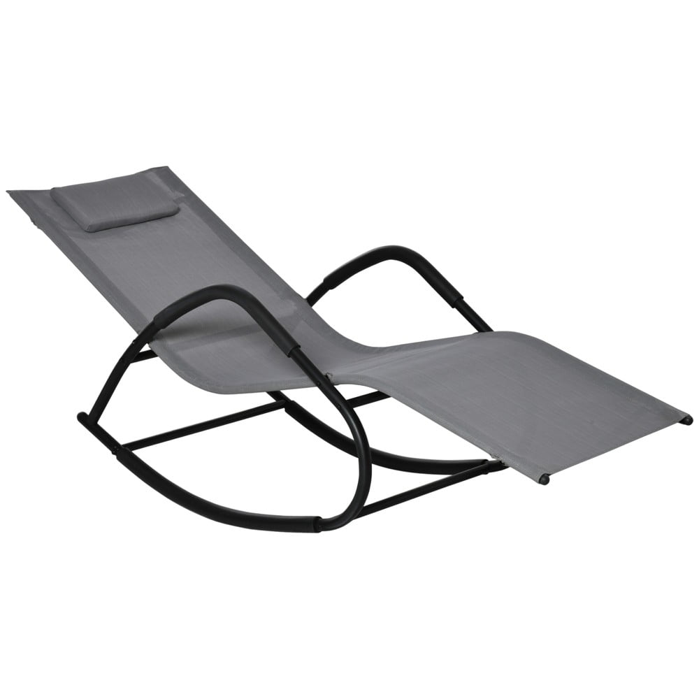 Garden Rocking Sun Lounger Outdoor Zero-gravity Reclining Rocker Lounge ...
