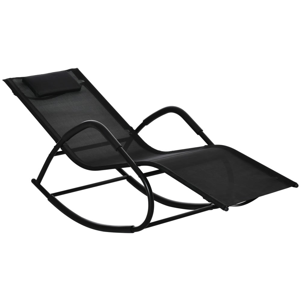 Garden Rocking Sun Lounger Outdoor Zero-gravity Reclining Rocker Lounge ...