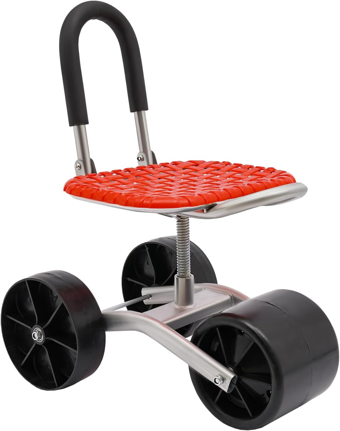 Garden Rolling Stool Workseat with 3 Wheels, Stable Sturdy Cart ...