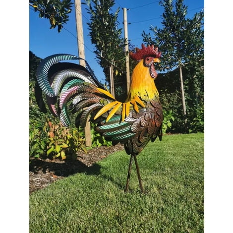 Garden Rooster Statues and Sculptures, Metal Roosters Yard Animals Lawn ...