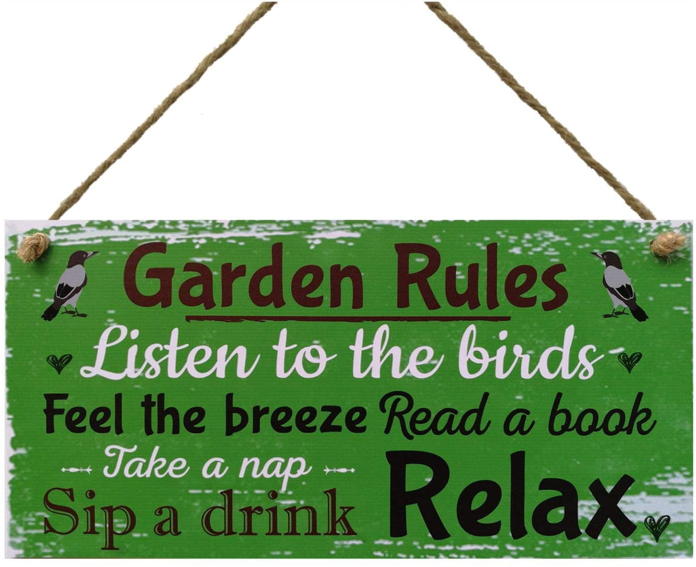 Garden Rules Sign-Listen to The Birds,Feel The Breeze,Read a Book,Take ...