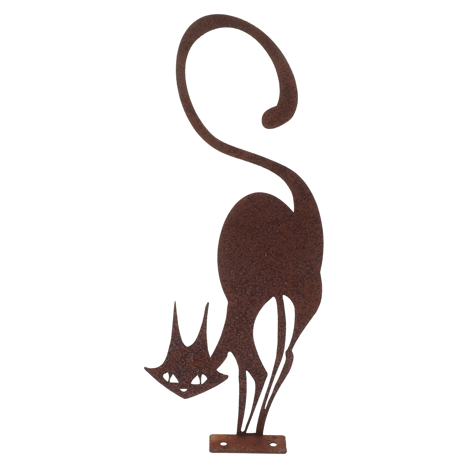 Garden Rusty Cat Decoration Metal Rusty Cat Sign Figurine Fence Cat ...