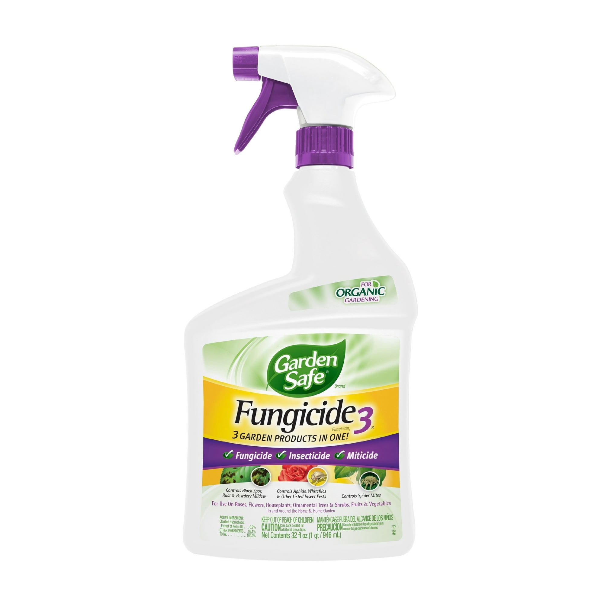 Garden Safe Brand Fungicide3, Insecticide & Miticide with Neem Oil ...