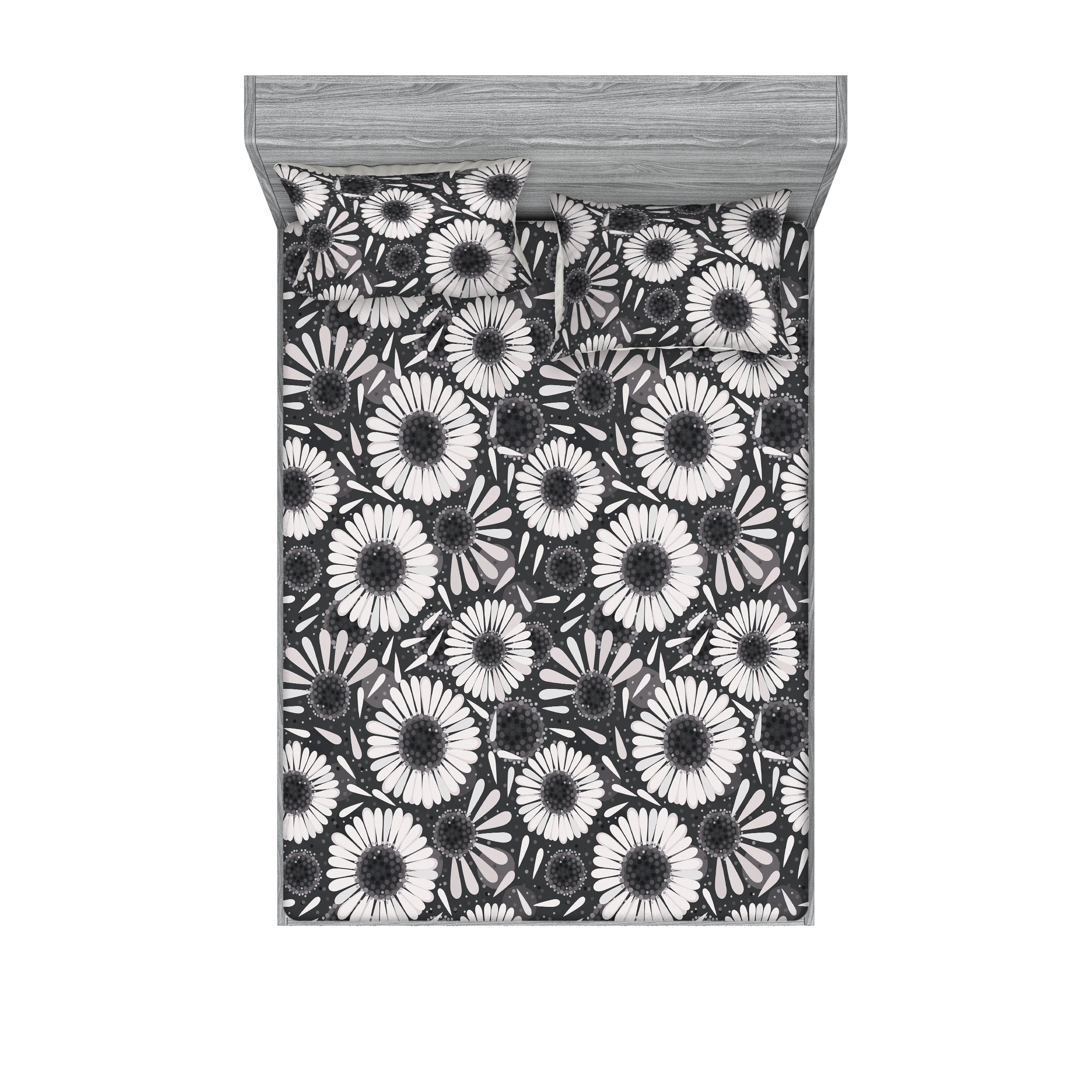 Garden Scene Fitted Sheet & Pillow Sham Set, Autumn Vibes Romantic ...