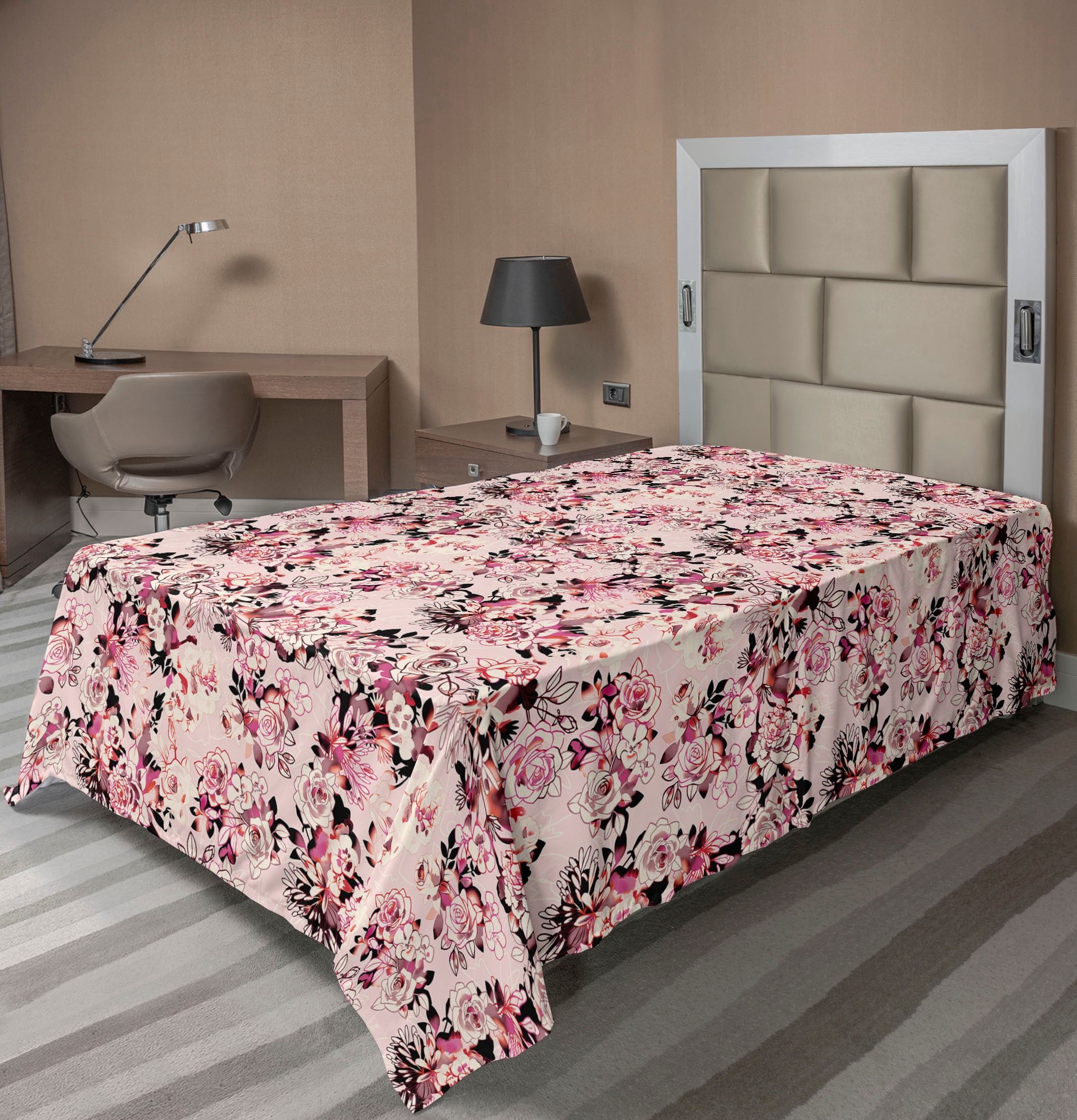 Ambesonne Garden Scene Flat Bedding Sheet Soft Top Sheet, Simple Dreamy ...