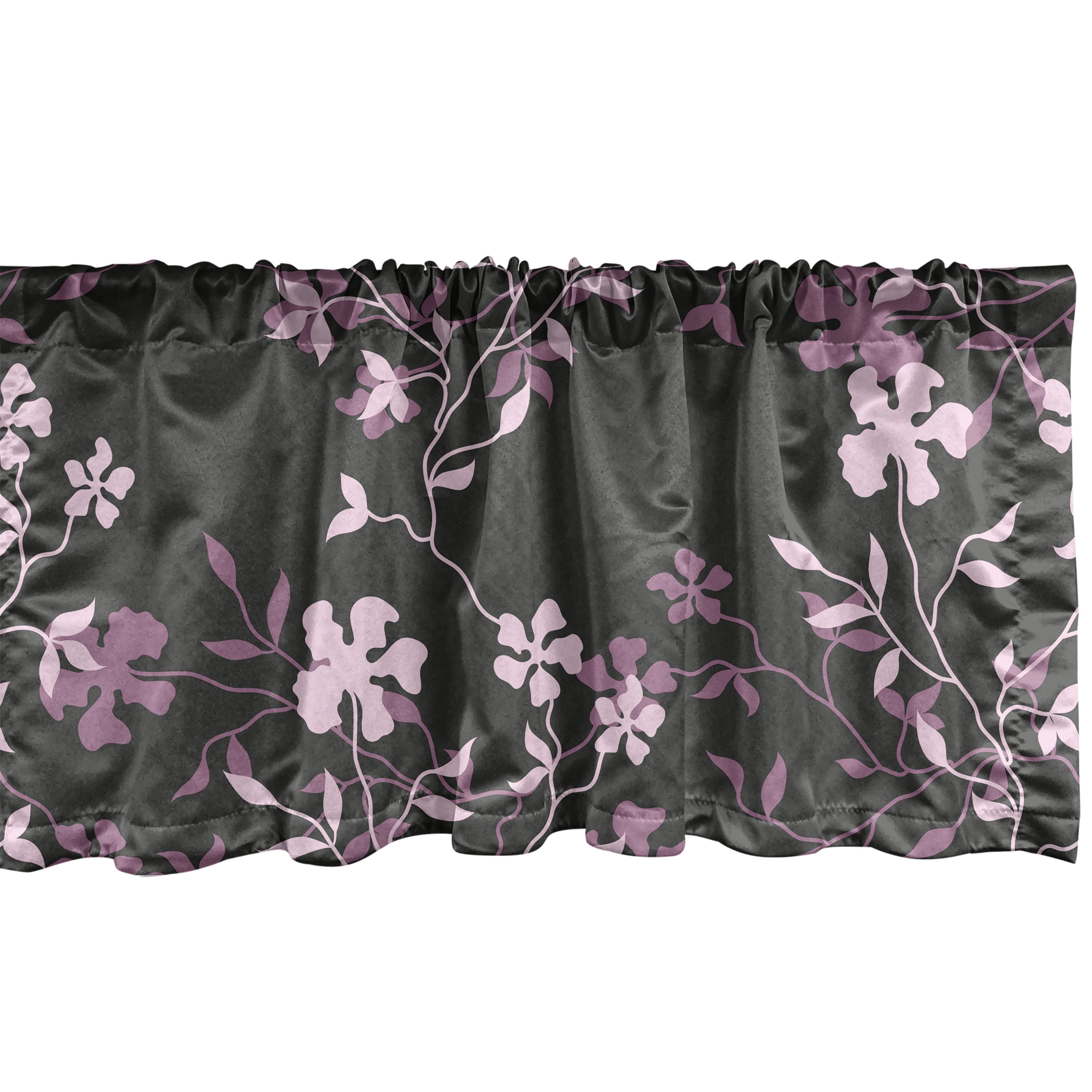 Garden Scene Window Valance, Springtime Inspired Floral Boho Silhouette ...