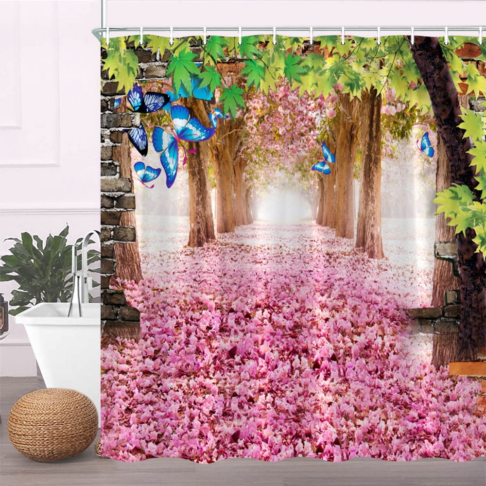 Garden Scenery Shower Curtains Park Natural Landscape Arch Waterfall ...